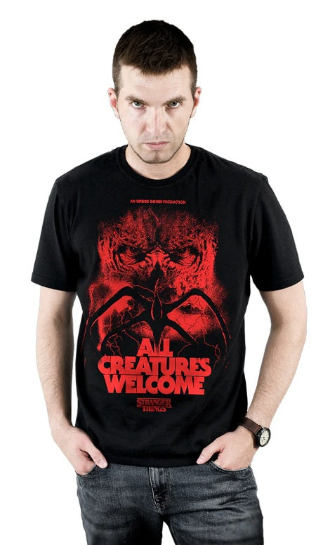 T-Shirt - Stranger Things All Creatures Welcome – Red Moon Curios
